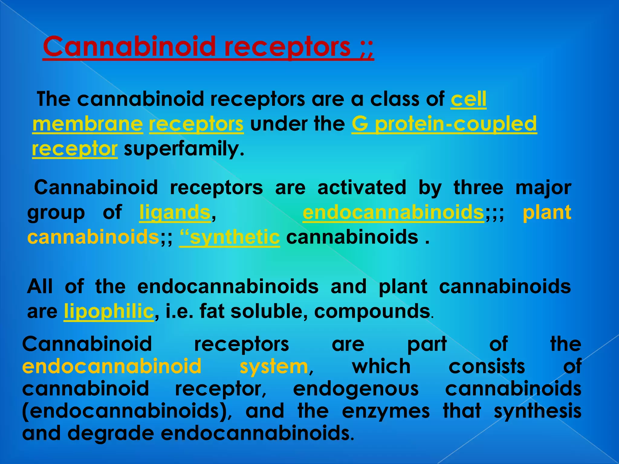 pharmacology of cannabinoid | PPTX