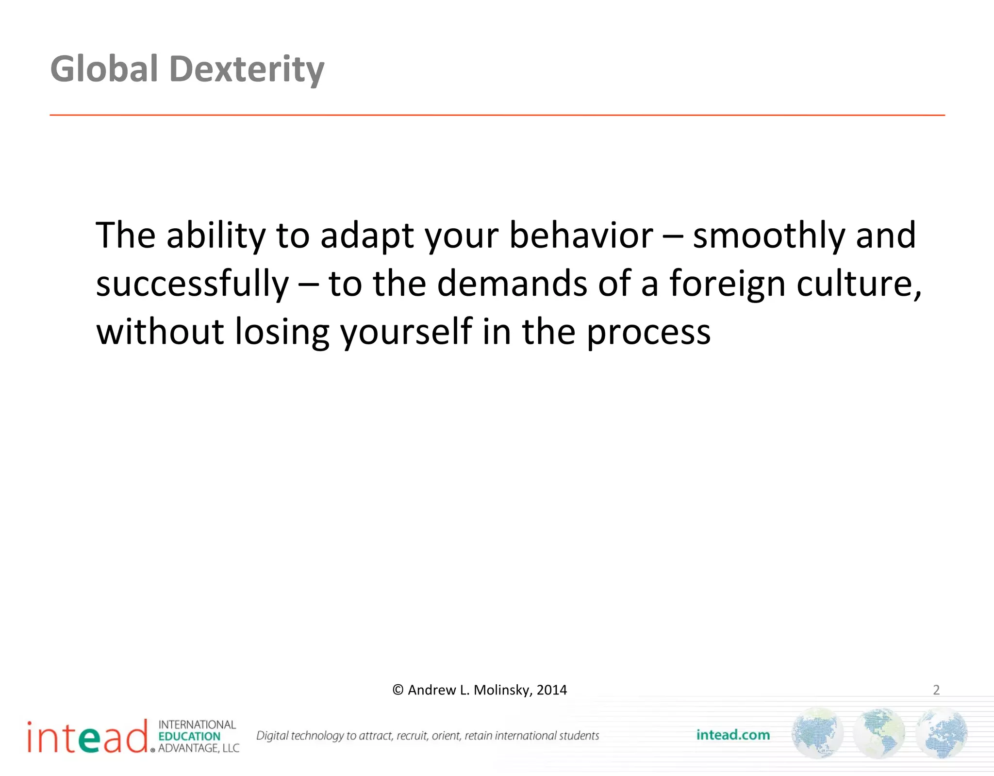 Global Dexterity - Dr. Andy Molinsky | PDF