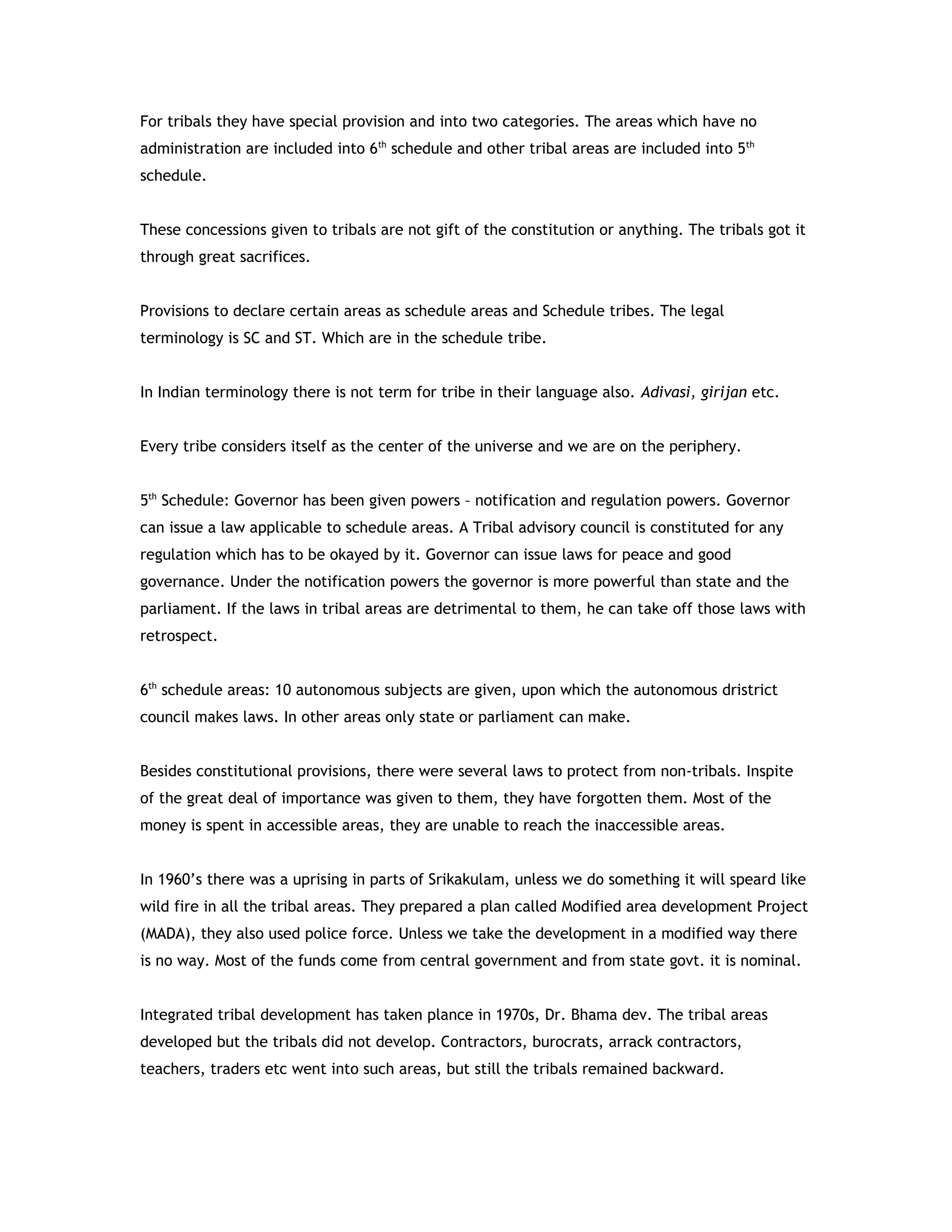 Dr jayaprakash lecture on tribals | DOC