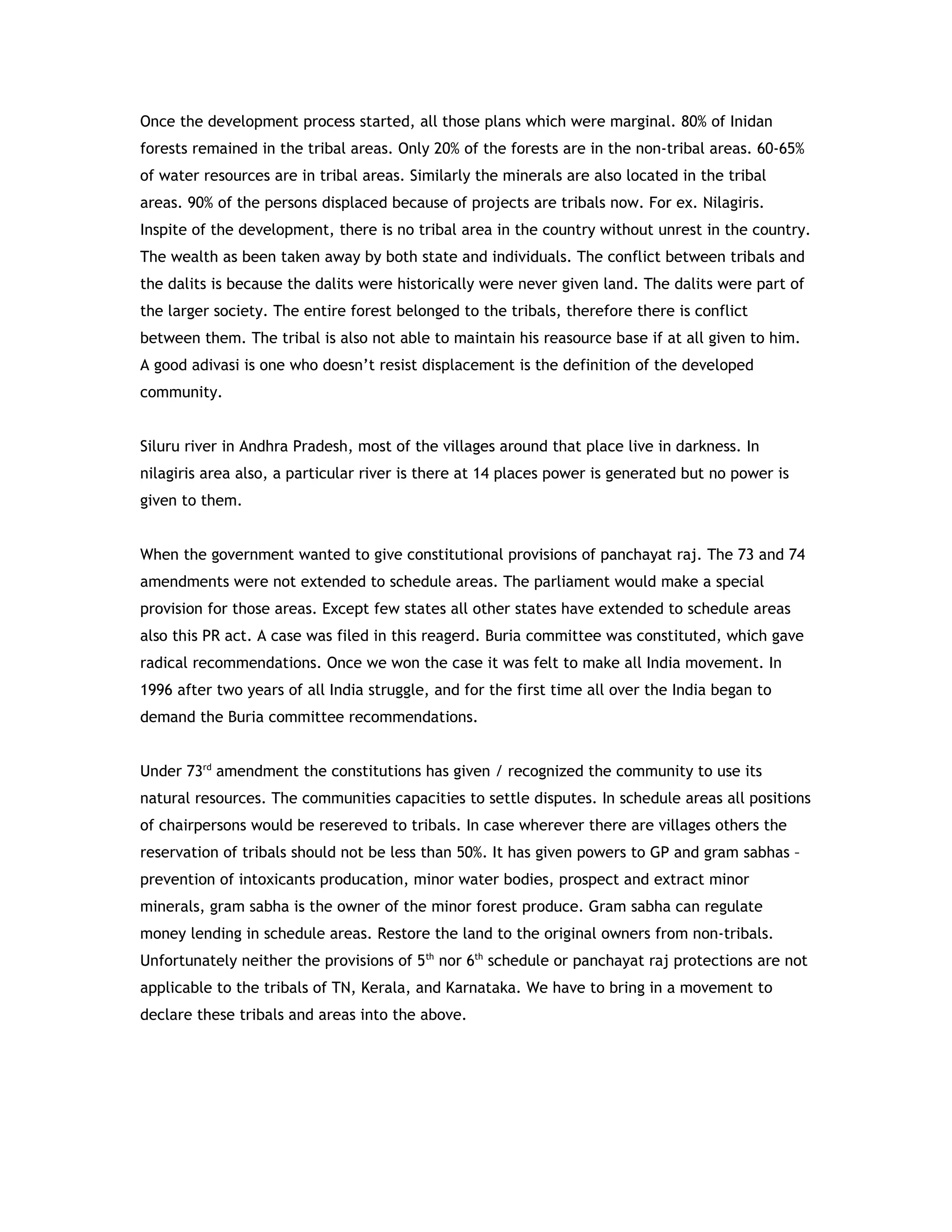 Dr jayaprakash lecture on tribals | DOC