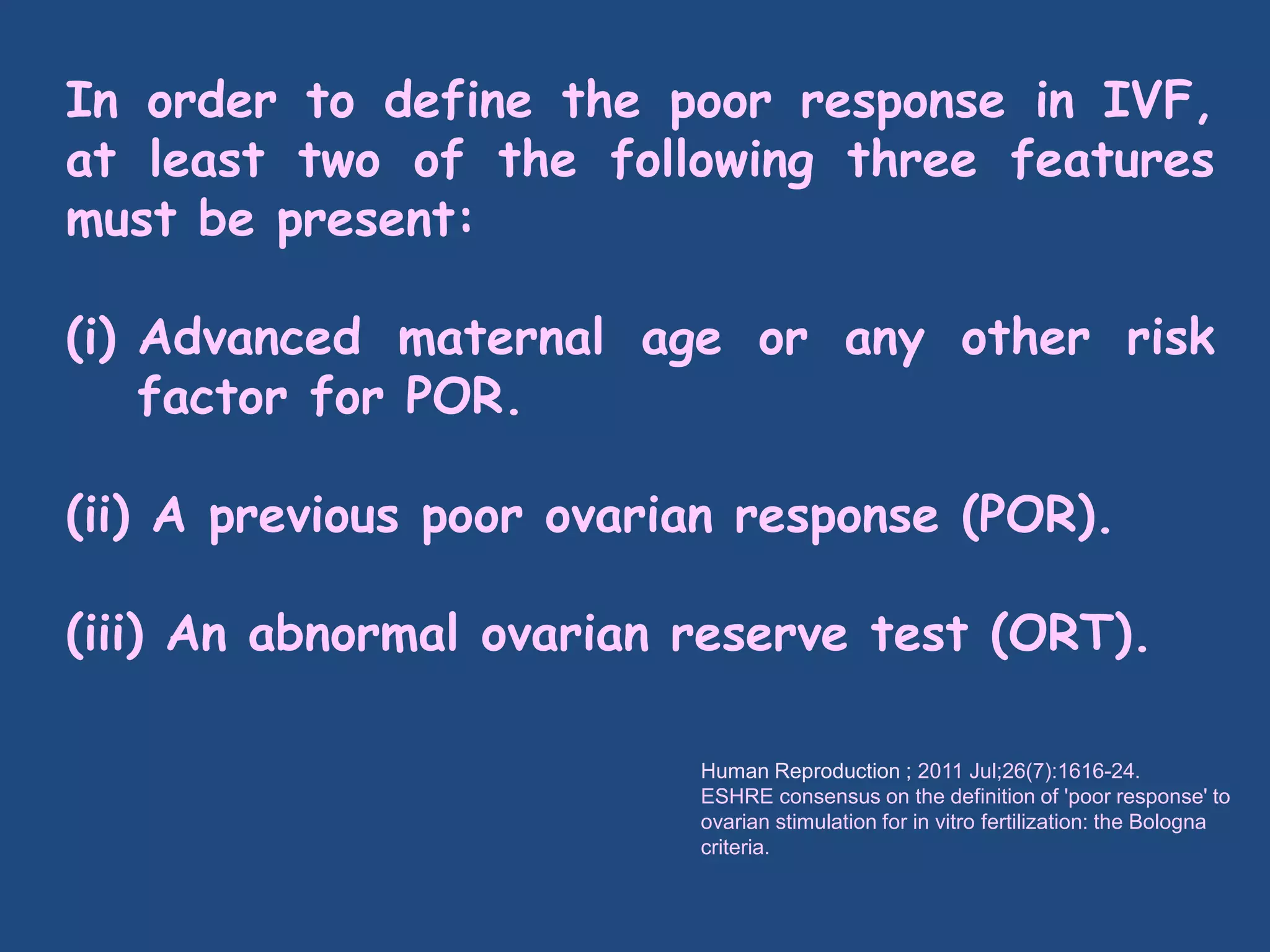 Poor ovarian Response | PPT