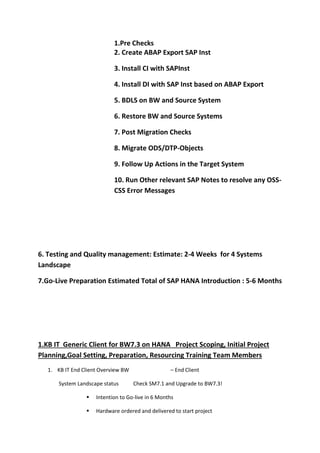 project proposal guidelines for bw on hana Dr Erdas | PDF