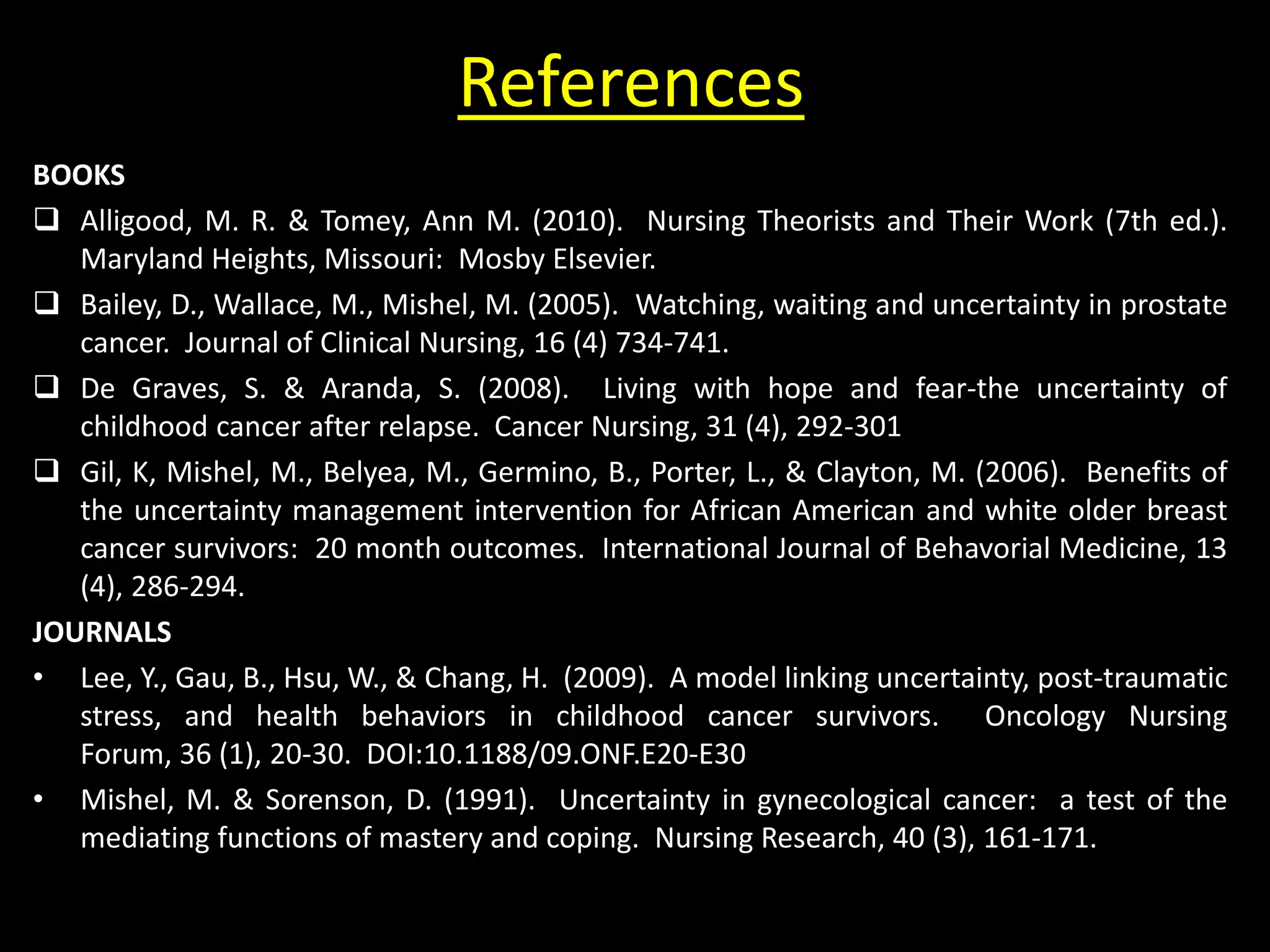 Mishel's Uncertainty in Illness Theory | PPTX