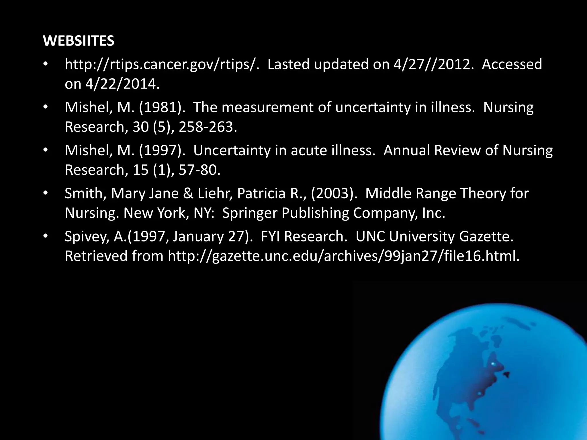Mishel's Uncertainty in Illness Theory | PPTX