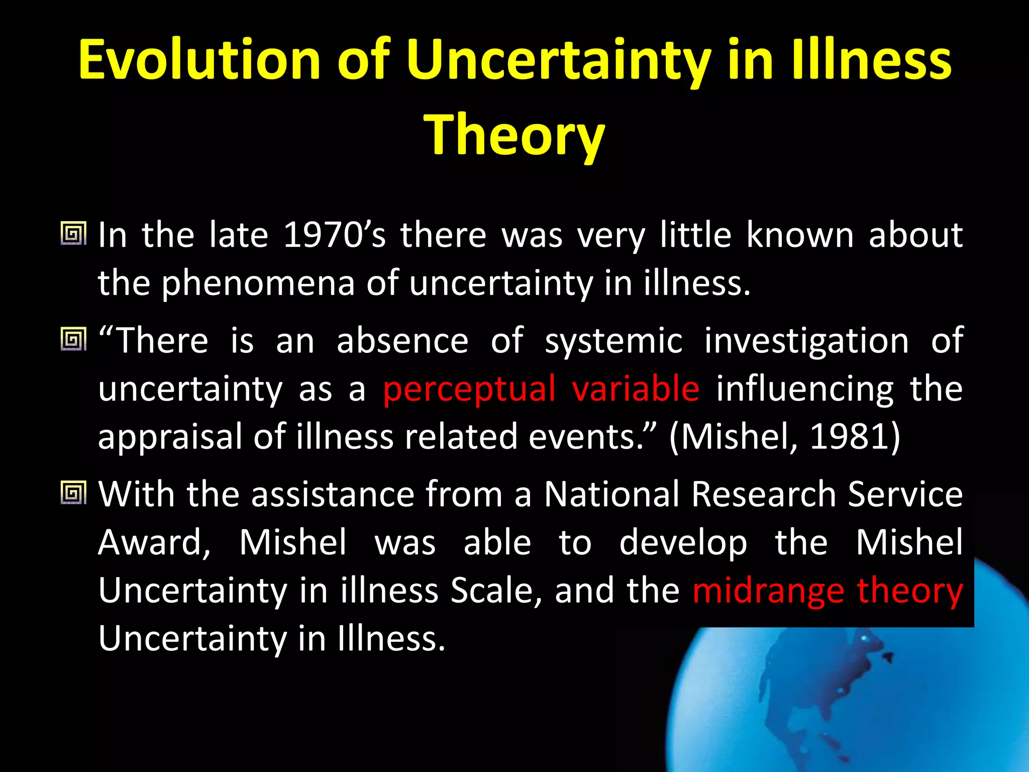 Mishel's Uncertainty in Illness Theory | PPTX