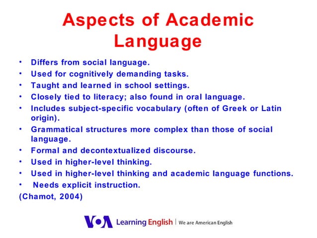 VOA Learning English with Dr. Jill on Academic English | PPT
