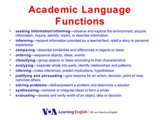 VOA Learning English with Dr. Jill on Academic English | PPT
