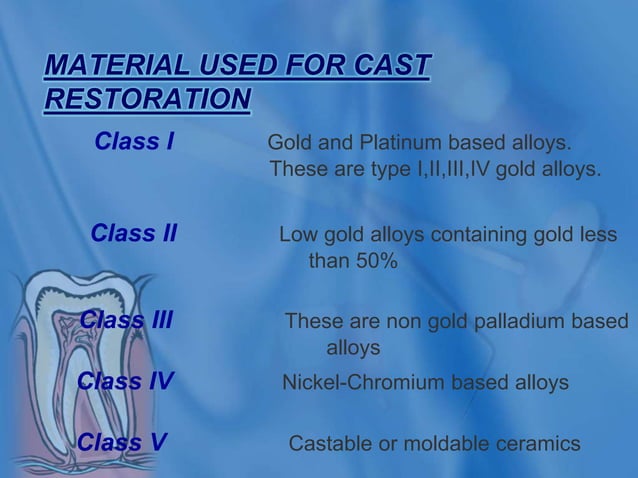 class II cast metal restorations | PPTX