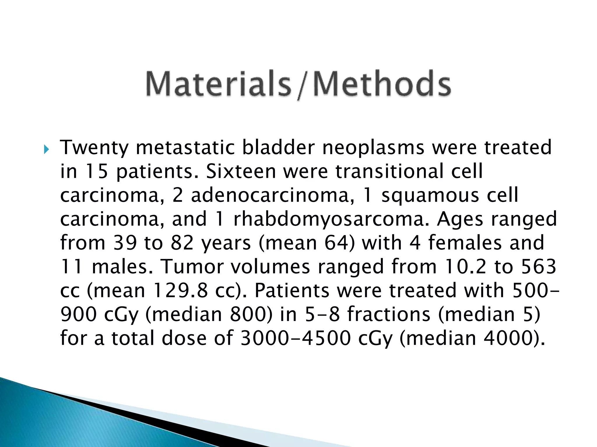 Dr. Gil Lederman metastatic bladder neoplasms treated with stereotactic ...