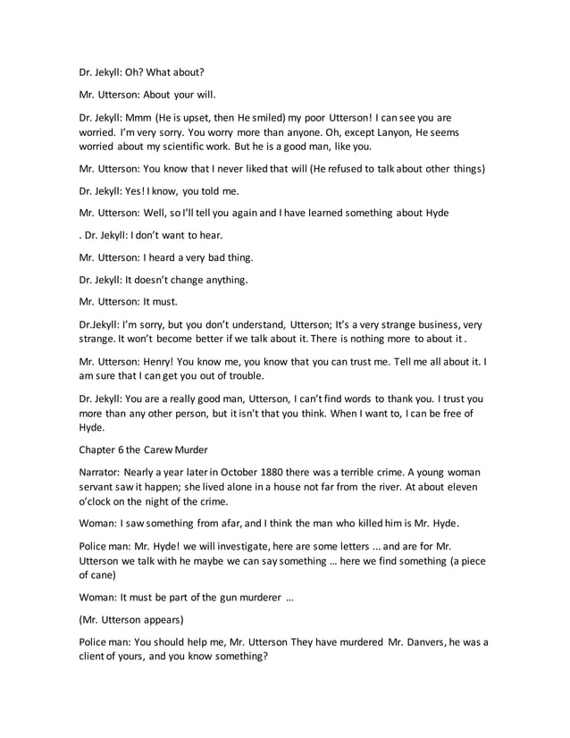 Dr.jekyll and mr.hyde script | DOCX | Genres