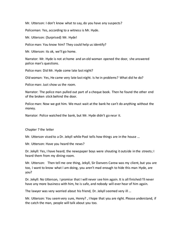 Dr.jekyll and mr.hyde script | DOCX | Genres