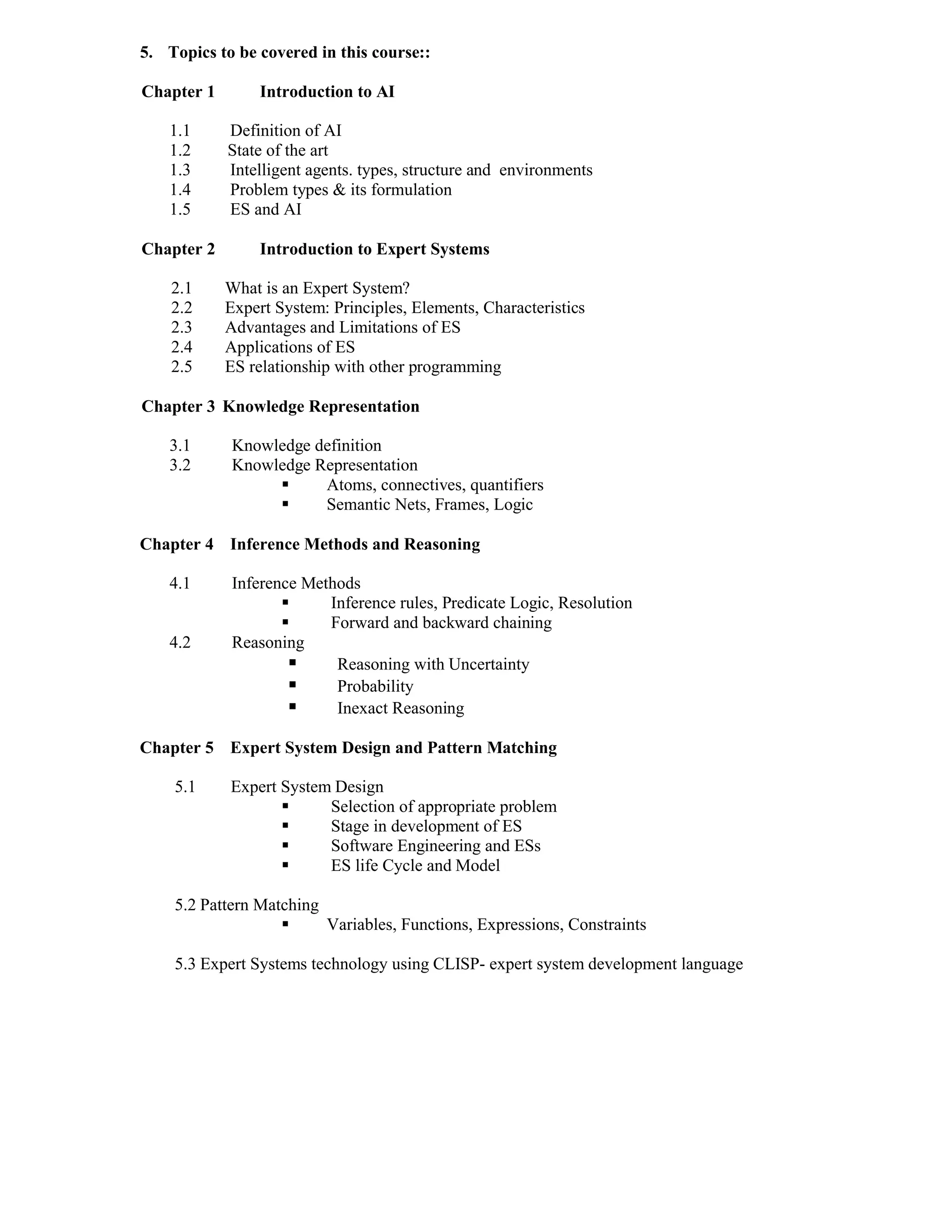 Expert System Lecture Notes Chapter 1,2,3,4,5 - Dr.J.VijiPriya | PDF
