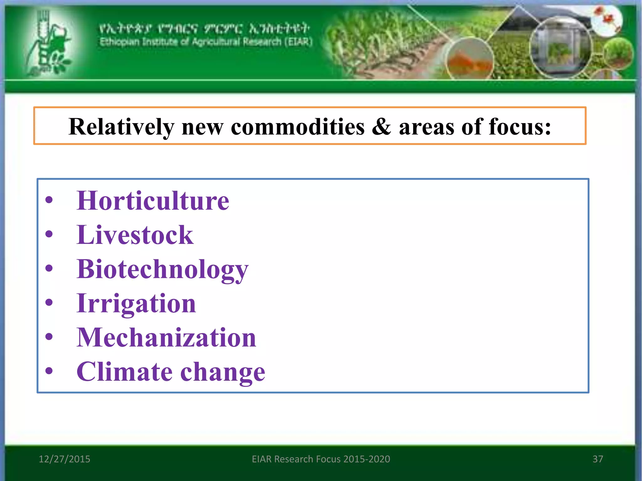 Research Focus and Capacity Building Plan of EIAR | PPTX