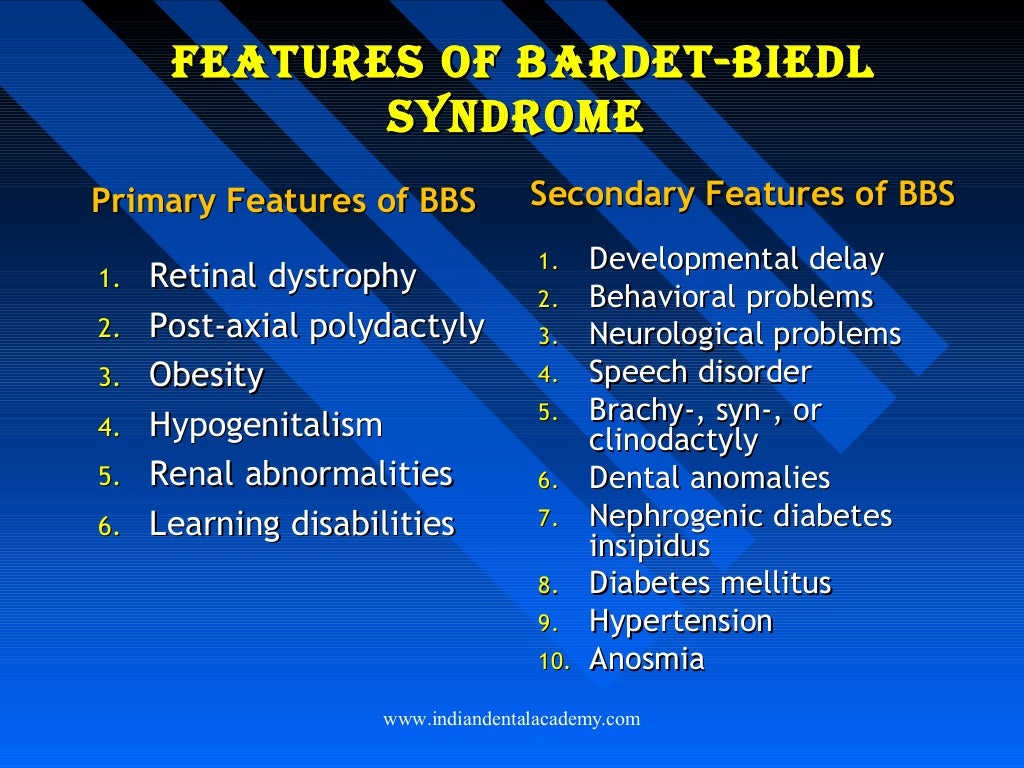 Bardet- biedl syndrome/ dental courses