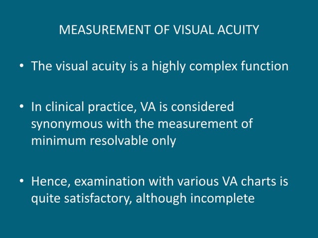 Visual Acuity Measurement, Contrast Sensitivity | PPTX | Eye and Vision ...