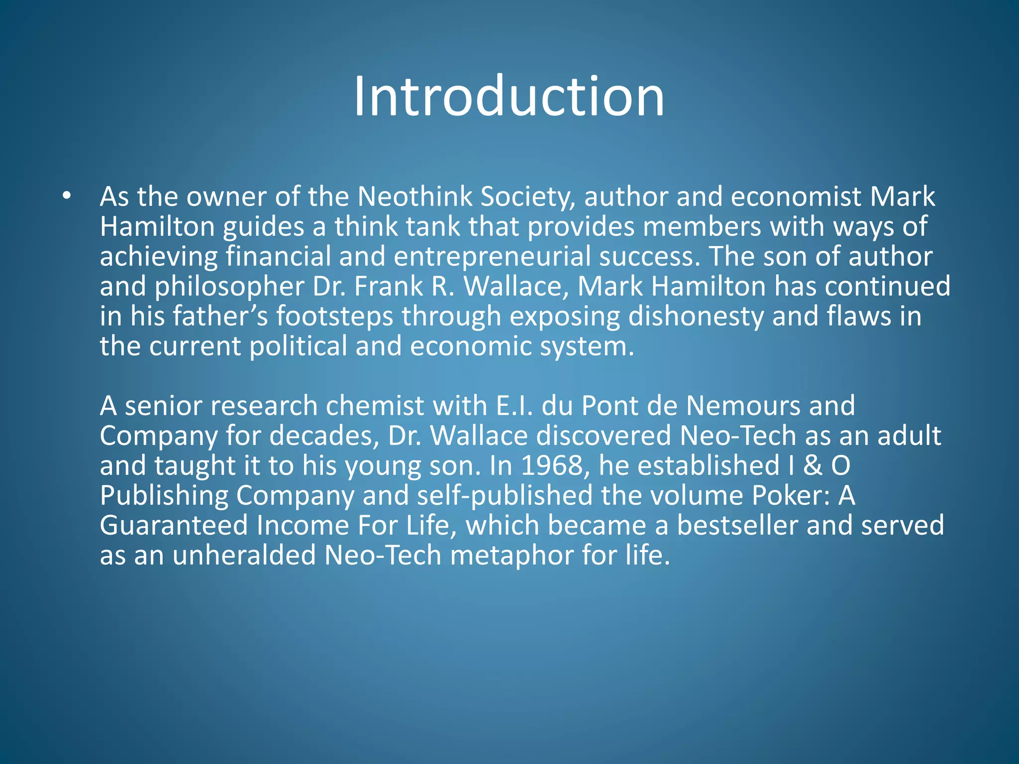 Dr. Frank R. Wallace and the Foundations of Neothink | PPTX