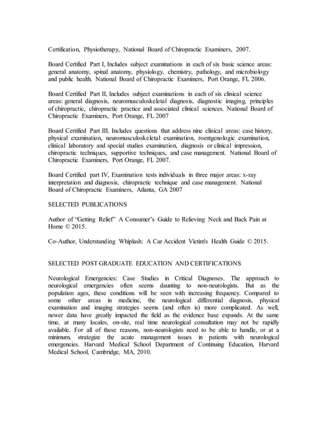 Dr. Jeffrey Gerdes, D.C. 2016 CV | PDF