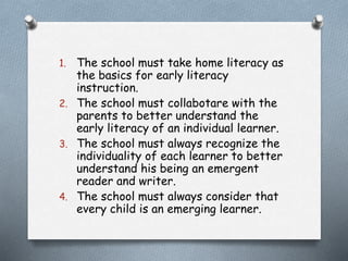 The Role of School in Promoting Early Literacy | PPTX