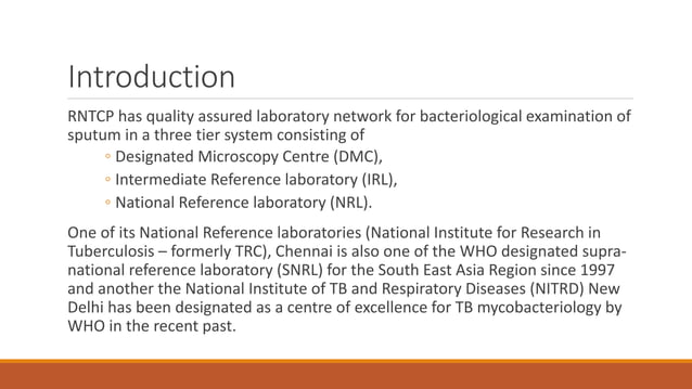 REVISED NATIONAL TUBERCULOSIS CONTROL PROGRAMME (RNTCP) | PPTX | Lung ...