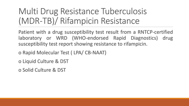 REVISED NATIONAL TUBERCULOSIS CONTROL PROGRAMME (RNTCP) | PPTX | Lung ...