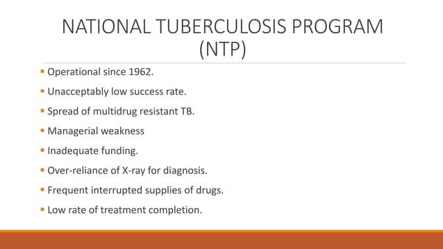 REVISED NATIONAL TUBERCULOSIS CONTROL PROGRAMME (RNTCP) | PPTX | Lung ...