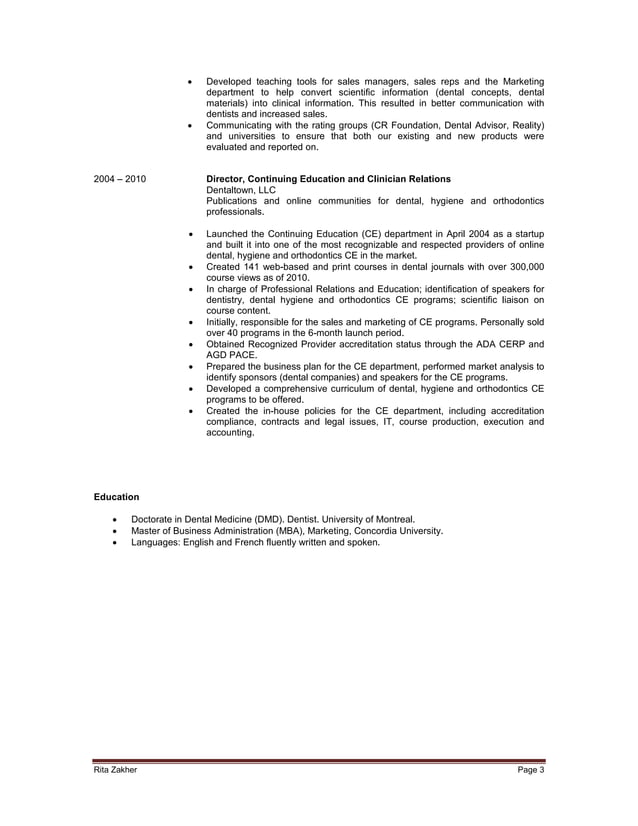 Dr. Rita Zakher Resume | PDF