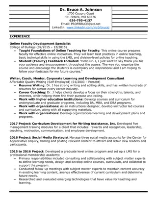 Dr Bruce A Johnson CV | PDF