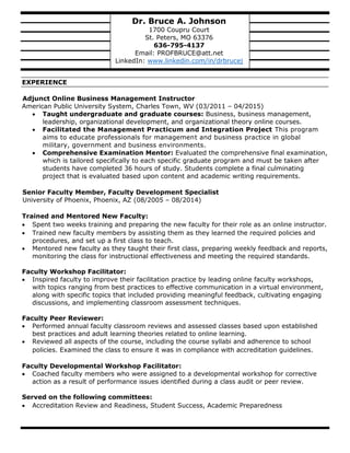 Dr Bruce A Johnson CV | PDF