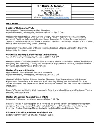 Dr Bruce A Johnson CV | PDF