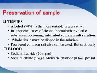 Collection, presentation and submission of specimen in cases of ...