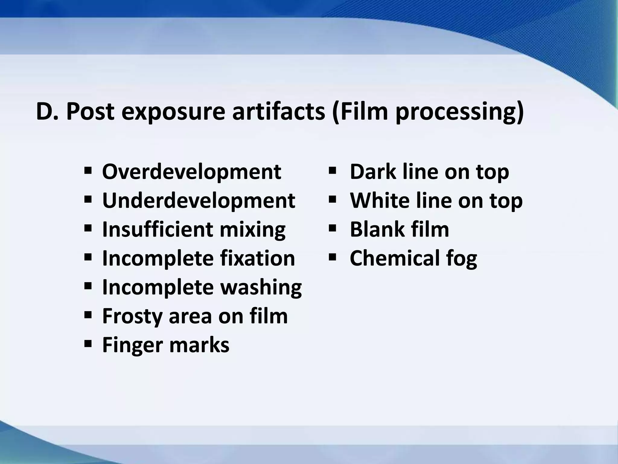 Radiographic artifacts | PPTX