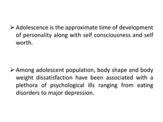 Body Image and Self esteem among Adolescents | PPTX