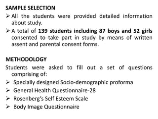 Body Image and Self esteem among Adolescents | PPTX