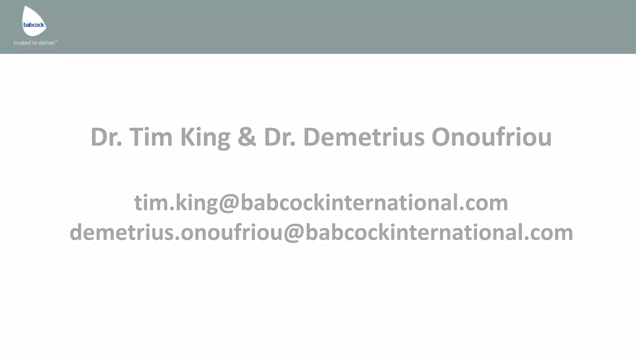 Stream E_Dr. Tim King - Dr. Demetrius Onoufriou - data, information ...