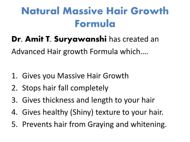 World's Advanced Hair Transplant & Hair Growth Formula by Dr. Amit T ...