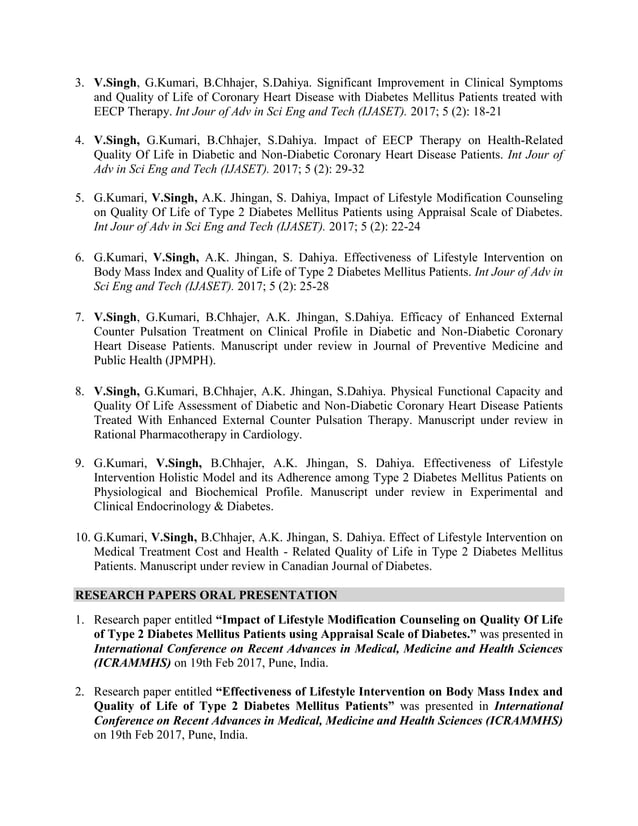 Dr. Vikram Singh, Ph.D. (Clinical Research) | PDF