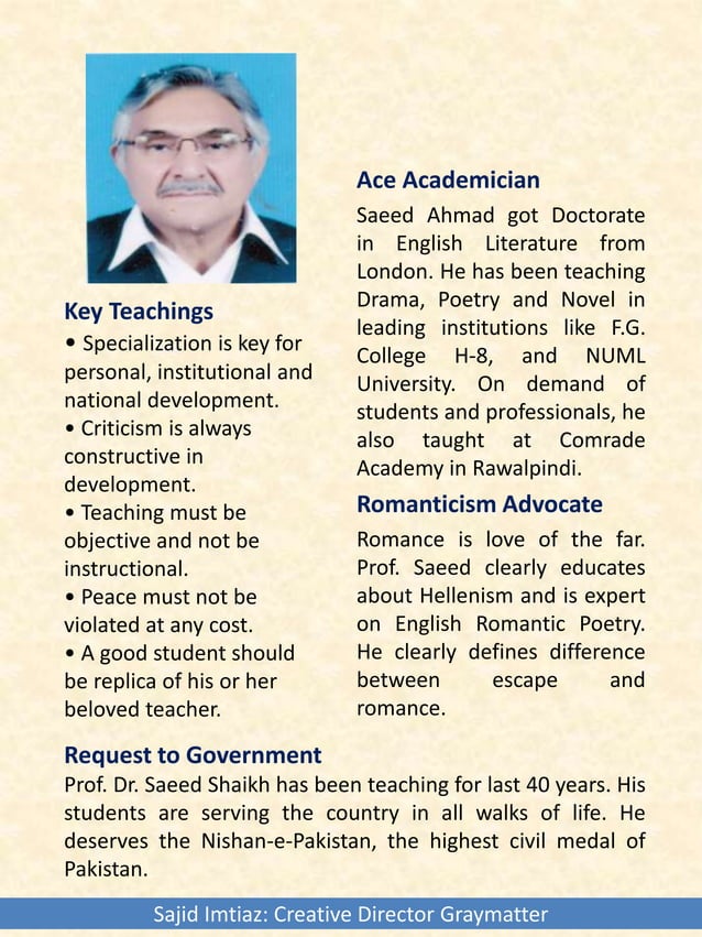 Prof. Dr. Saeed Ahmad Shaikh | PPTX