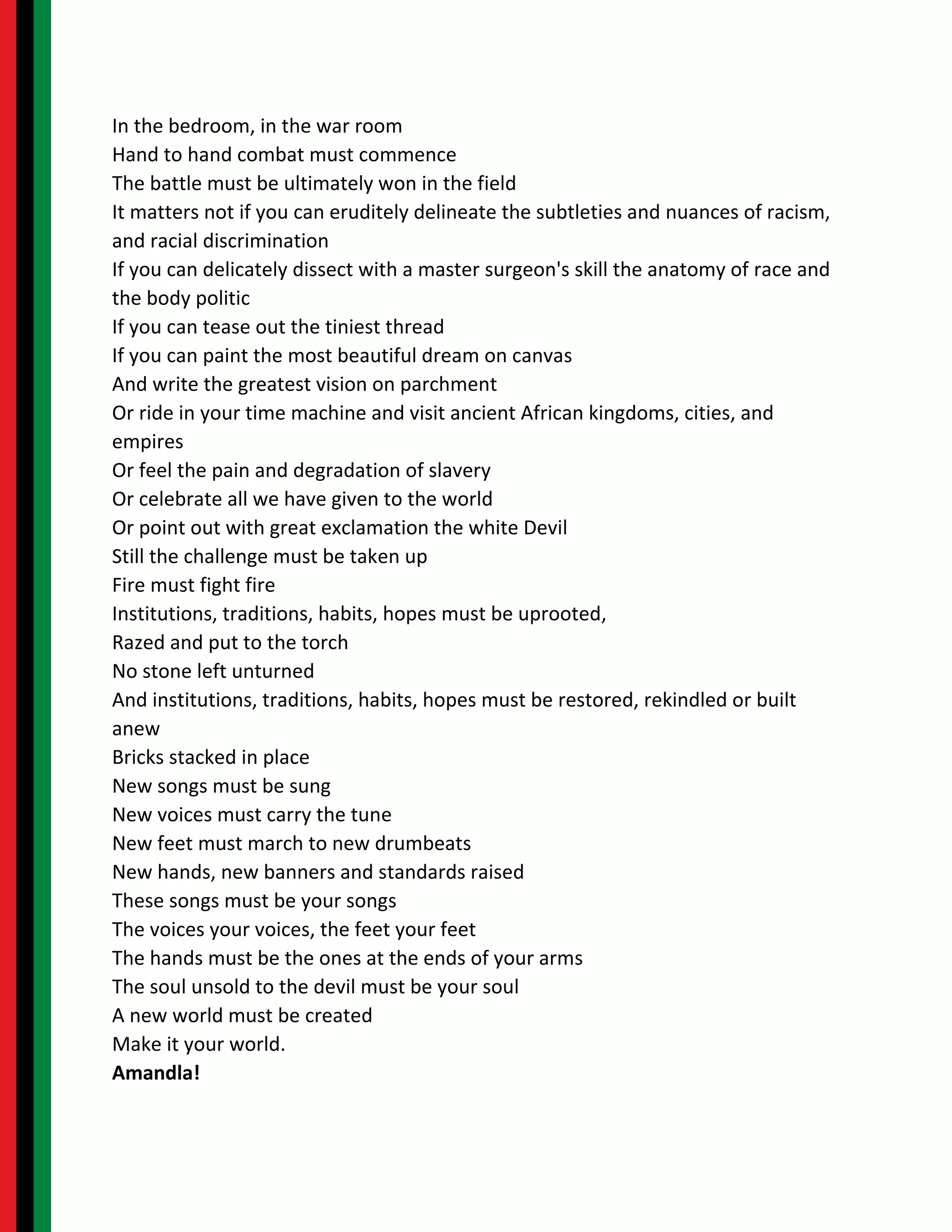 Dr. Amos N. Wilson_The Battle Must Be Joined | A Revolutionary Poem | PDF