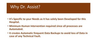 Dr. Assist: Hospital Management System | PPTX