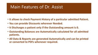 Dr. Assist: Hospital Management System | PPTX