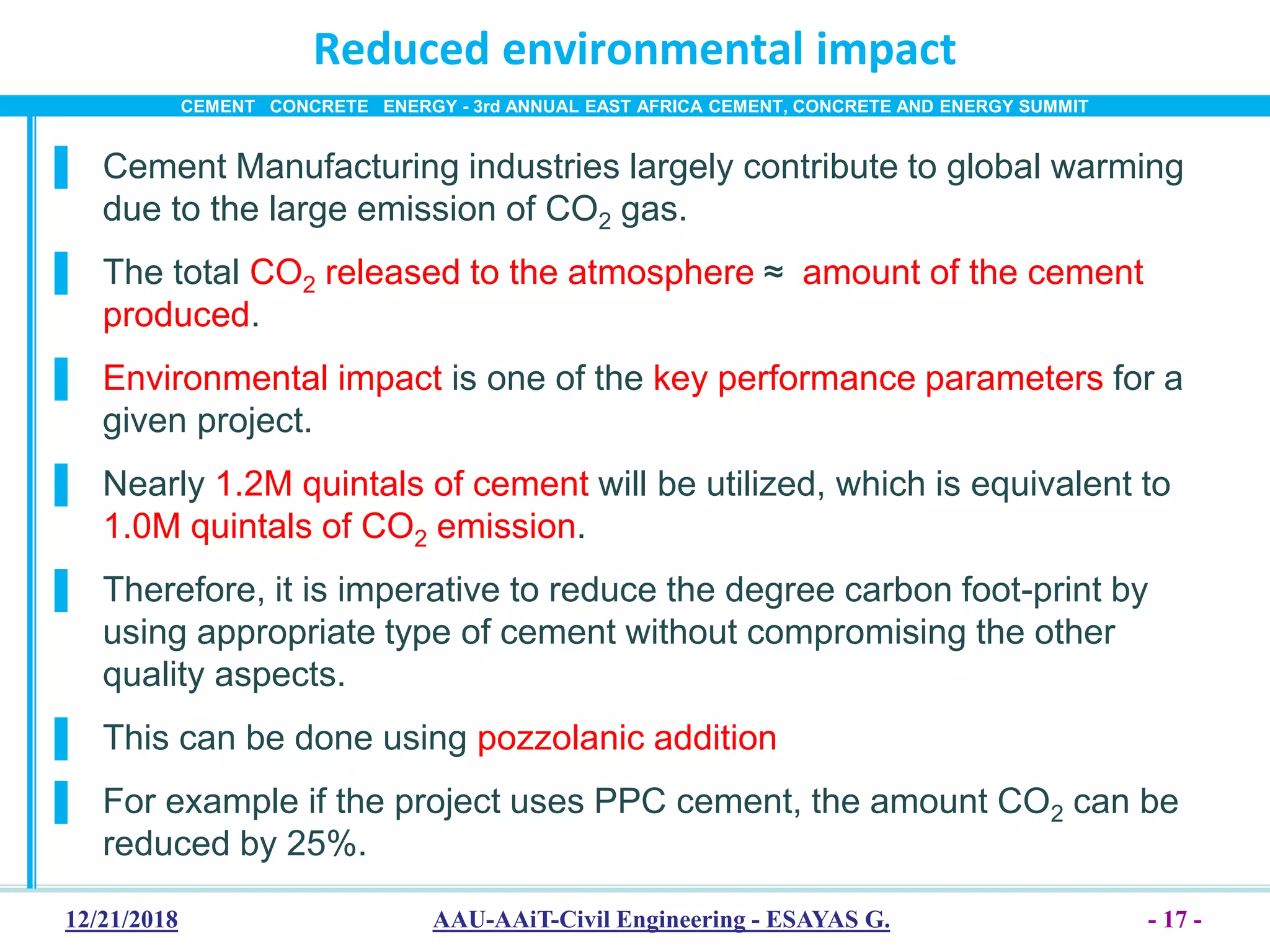 Dr. Esayas G. Youhannes - Importance of Cement Quality and Temperature ...