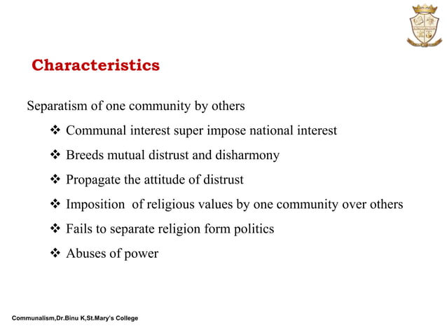 Sociology-Communalism | PPT