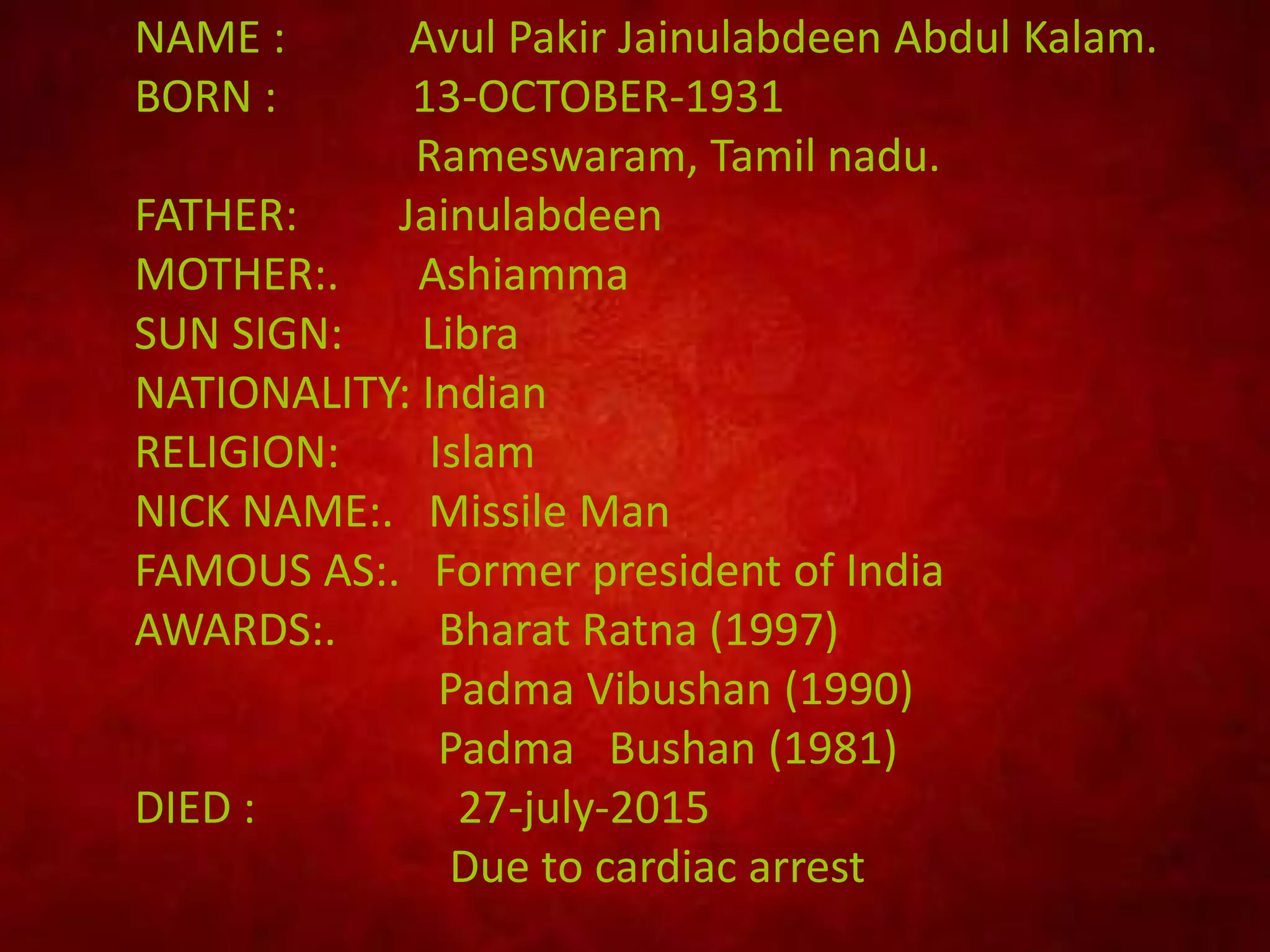 DR.APJ ABDUL KALAM | PPTX