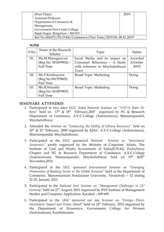 Dr.G.Karthikeyan Assistant Professor of Commerce Profile | DOC