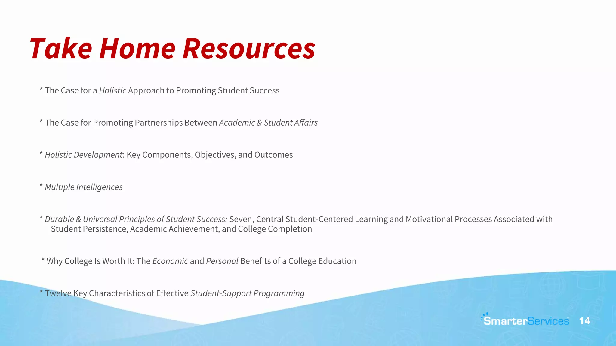 Promoting Student Success Through Holistic Support Webinar | PPT