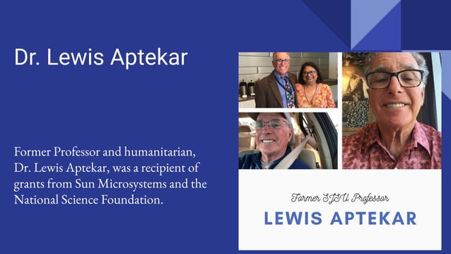 Dr. Lewis Aptekar, was a Scholar at Bellagio, Italy | PPT