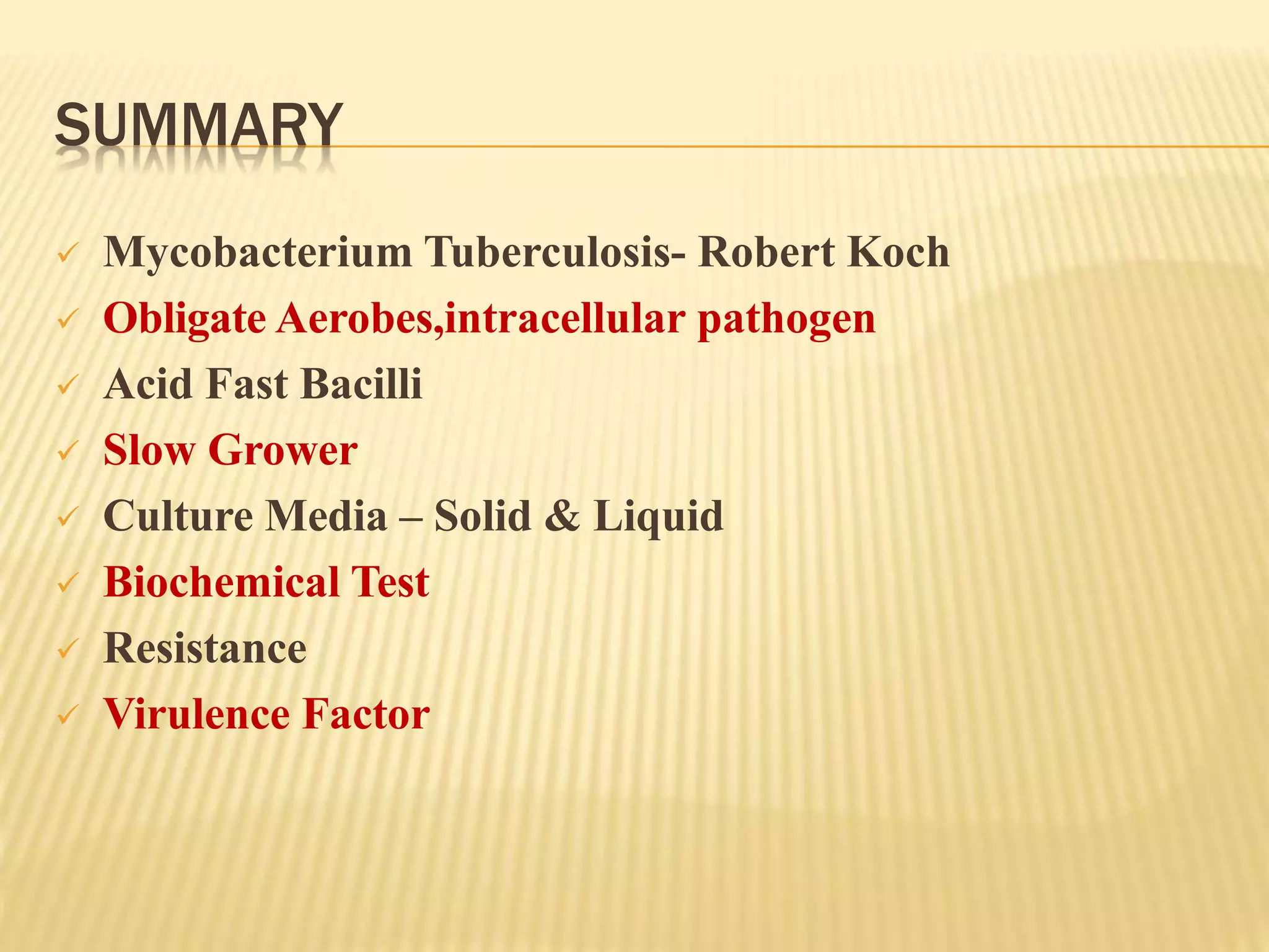MYCOBACTERIUM TUBERCULOSIS- | PPT
