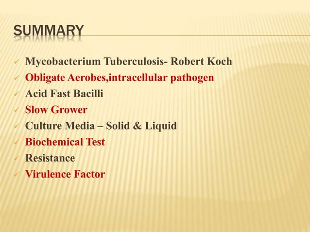 MYCOBACTERIUM TUBERCULOSIS- | PPT