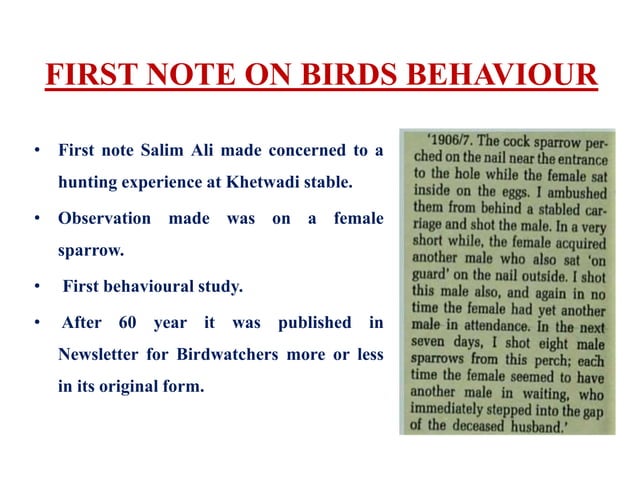 Dr.salim ali[1] | PPTX | Birdwatching | Hobbies & Interests