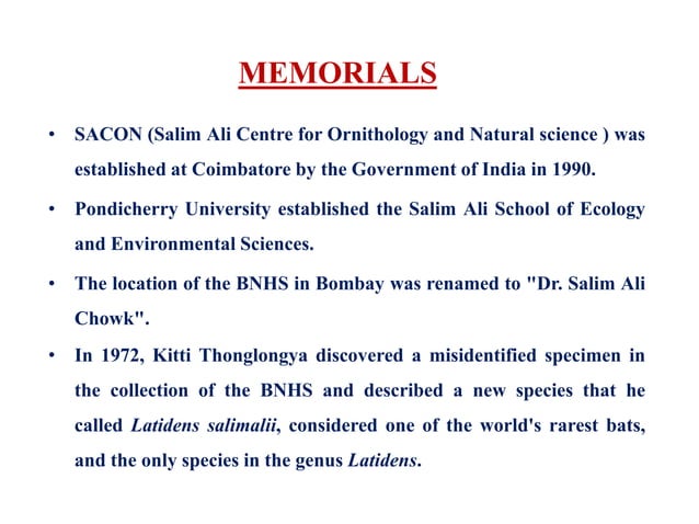Dr.salim ali[1] | PPTX | Birdwatching | Hobbies & Interests